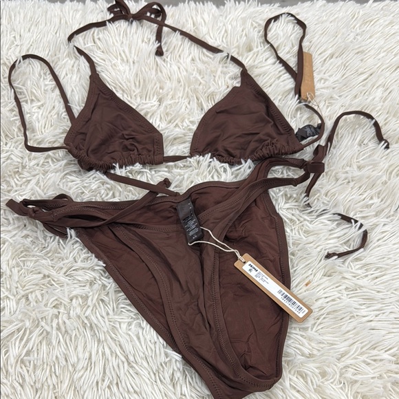 SKIMS | Swim | Skims Signature Swim Triangle Top And Dipped Tie Botto ...